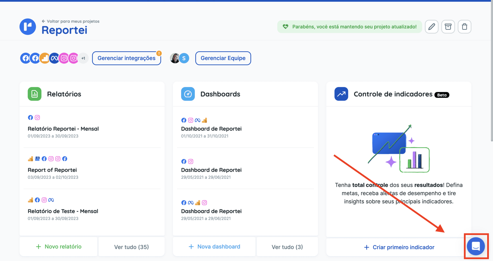 How does support work in Reportei? - Reportei