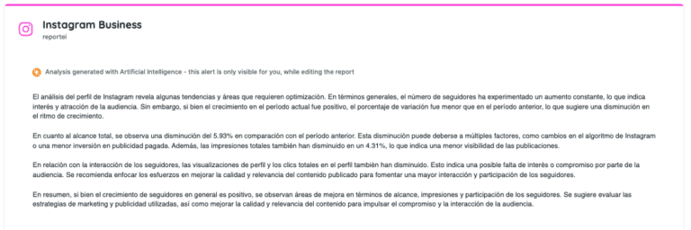 Análisis para Instagram: conozca Reportei AI - Reportei