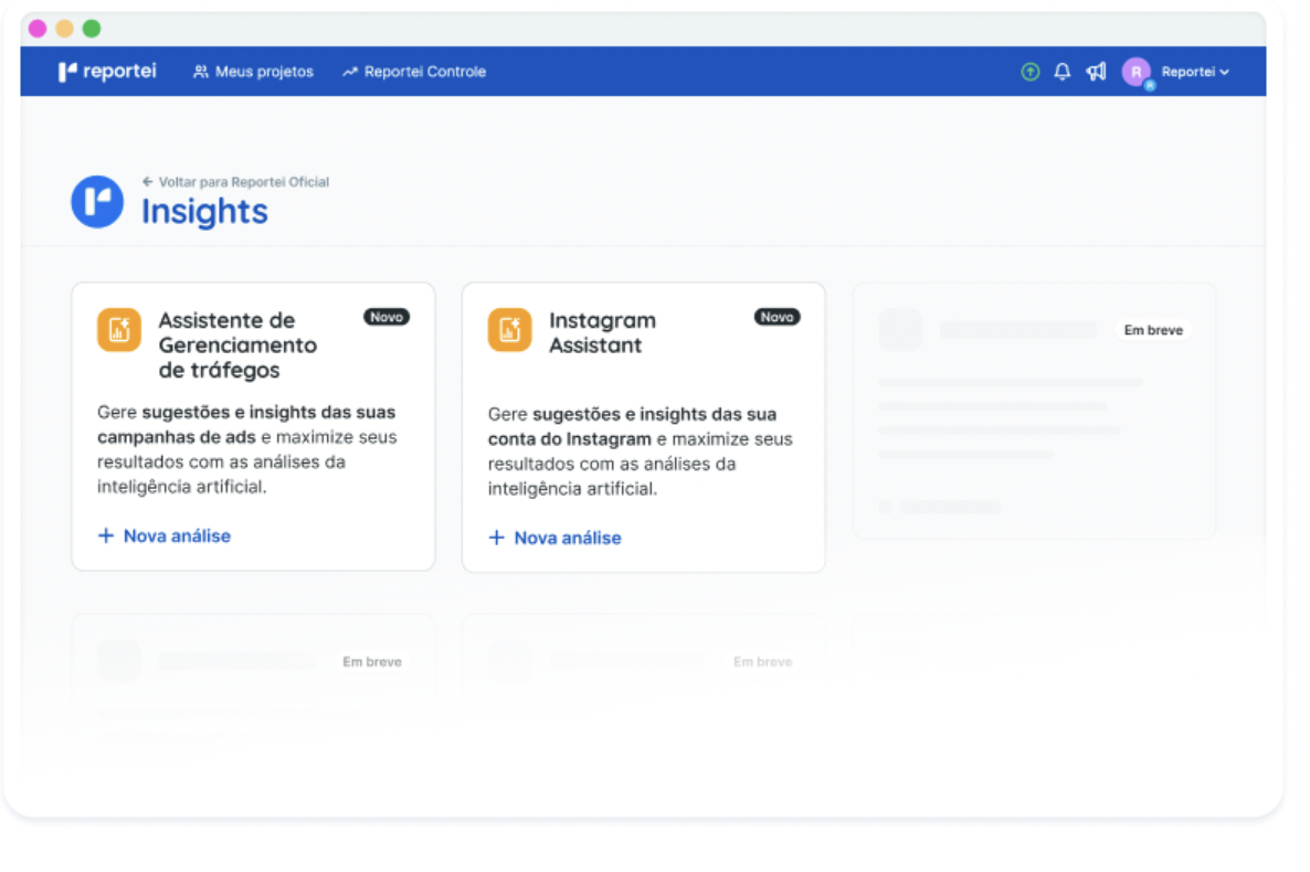 Como criar relatórios com IA no Reportei - dicas e vantagens