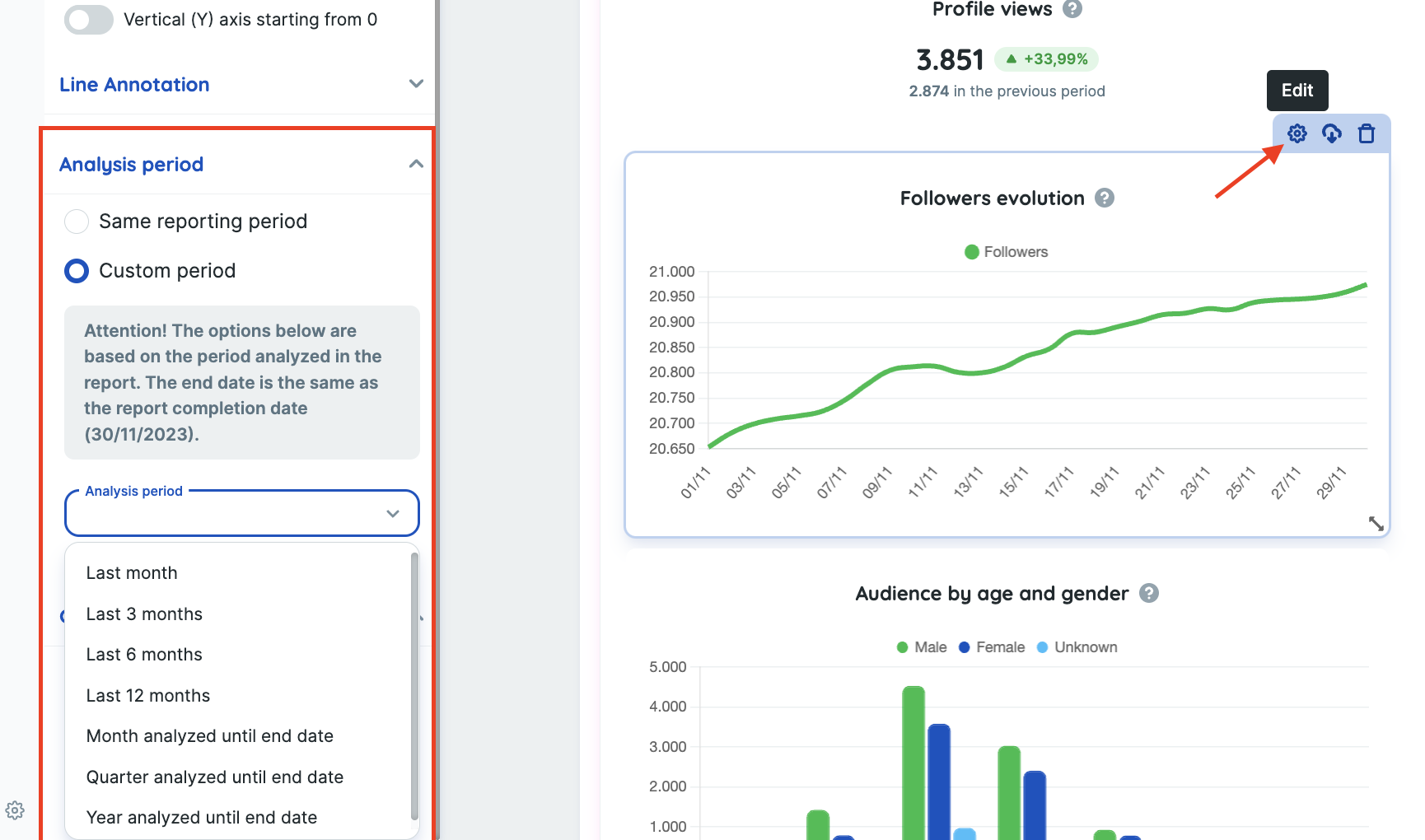 How to Set Up a Chart to Show Data Over a Longer Period? - Reportei