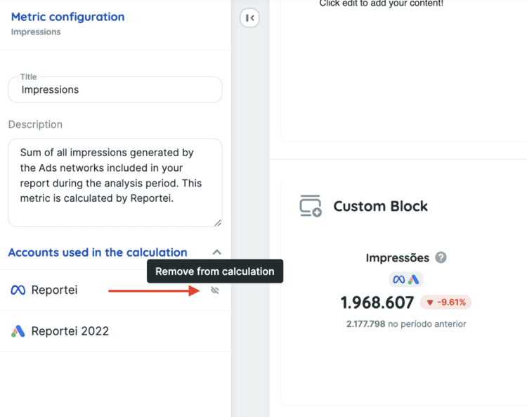Discover the Grouped Metrics Option - Reportei